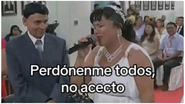 Mujer del meme viral: “perdóneme a todos, no acepto”, ahora es imagen ...